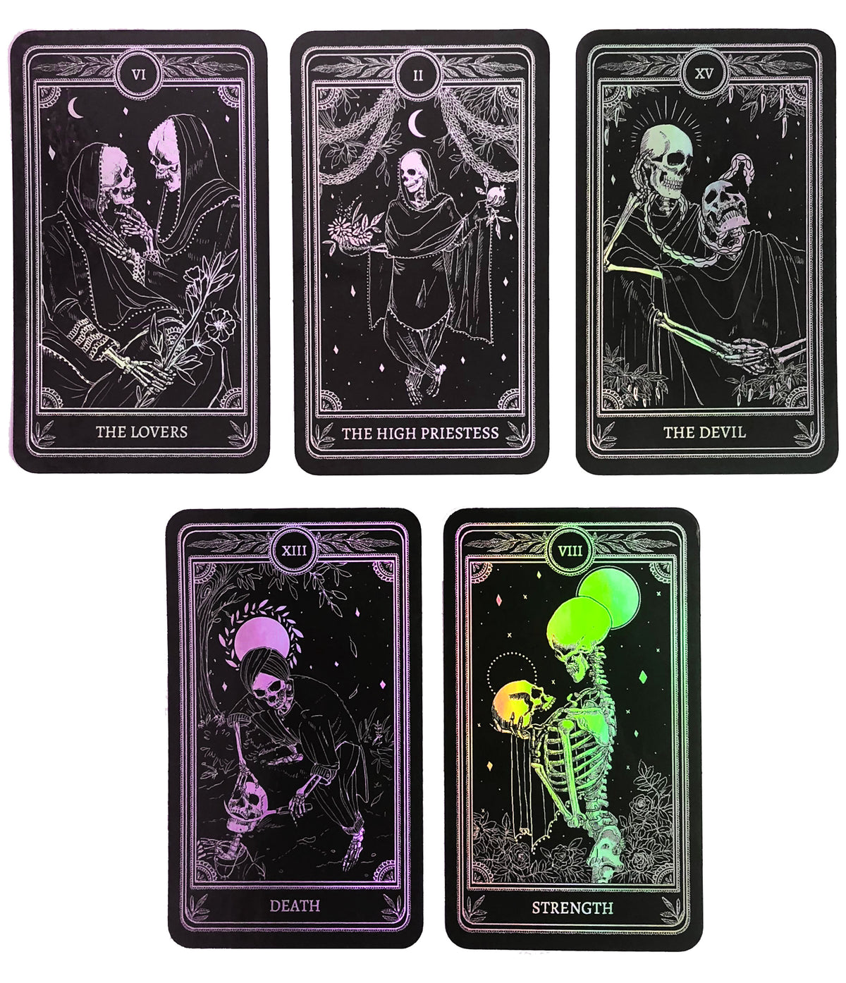 Sticker Pack, Marigold Tarot Holographic: Strength, The Devil, The Lov ...